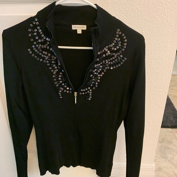 Boston Proper | Sweaters | Boston Proper Embellished Sweater | Poshmark